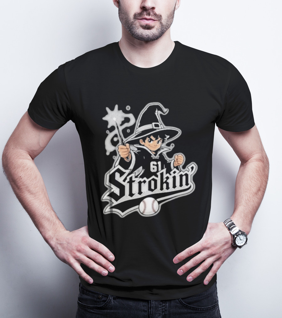 Mike Vasil Wizard Strokin' 61 South Side Chicago White Sox T-Shirt