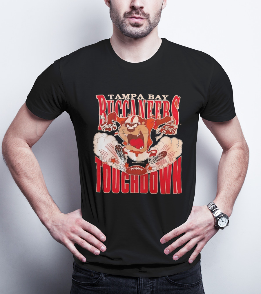 Tampa Bay Buccaneers Taz Touchdown 1993 Football Cartoon T-Shirt