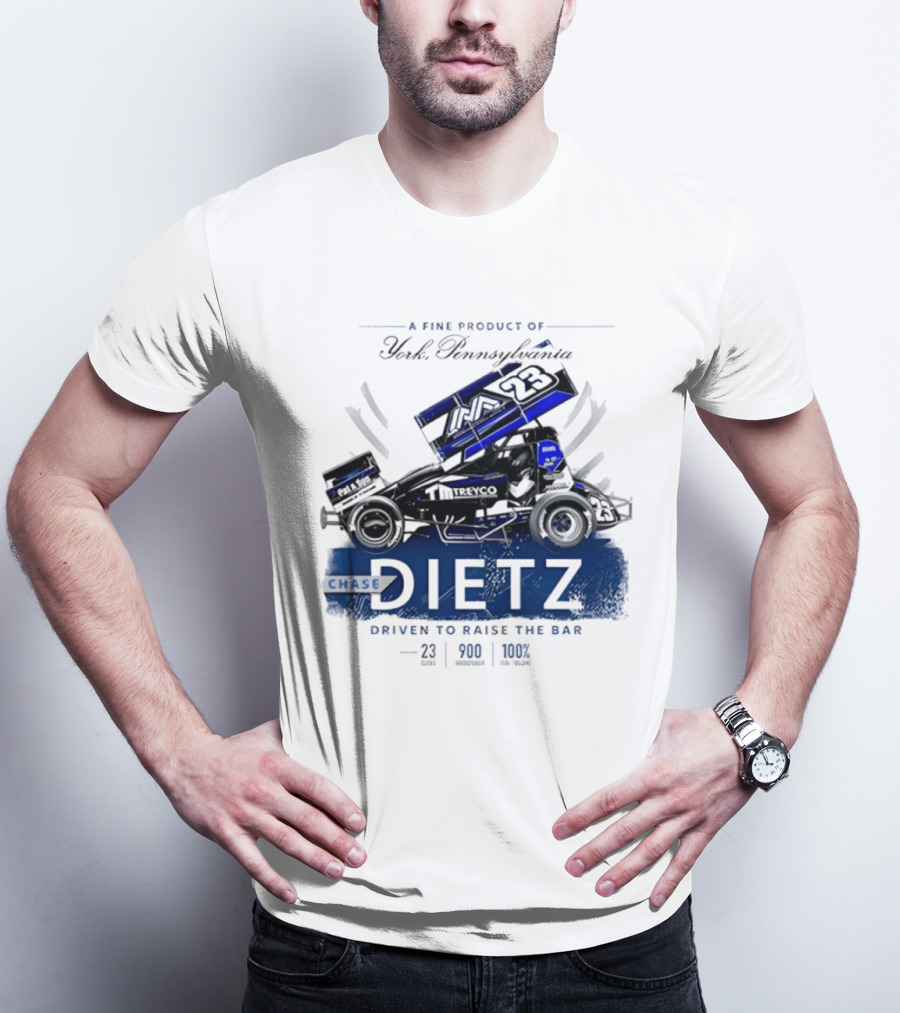 Chase Dietz Sprint Car 23 Driven To Raise The Bar York Pennsylvania Racing T-Shirt