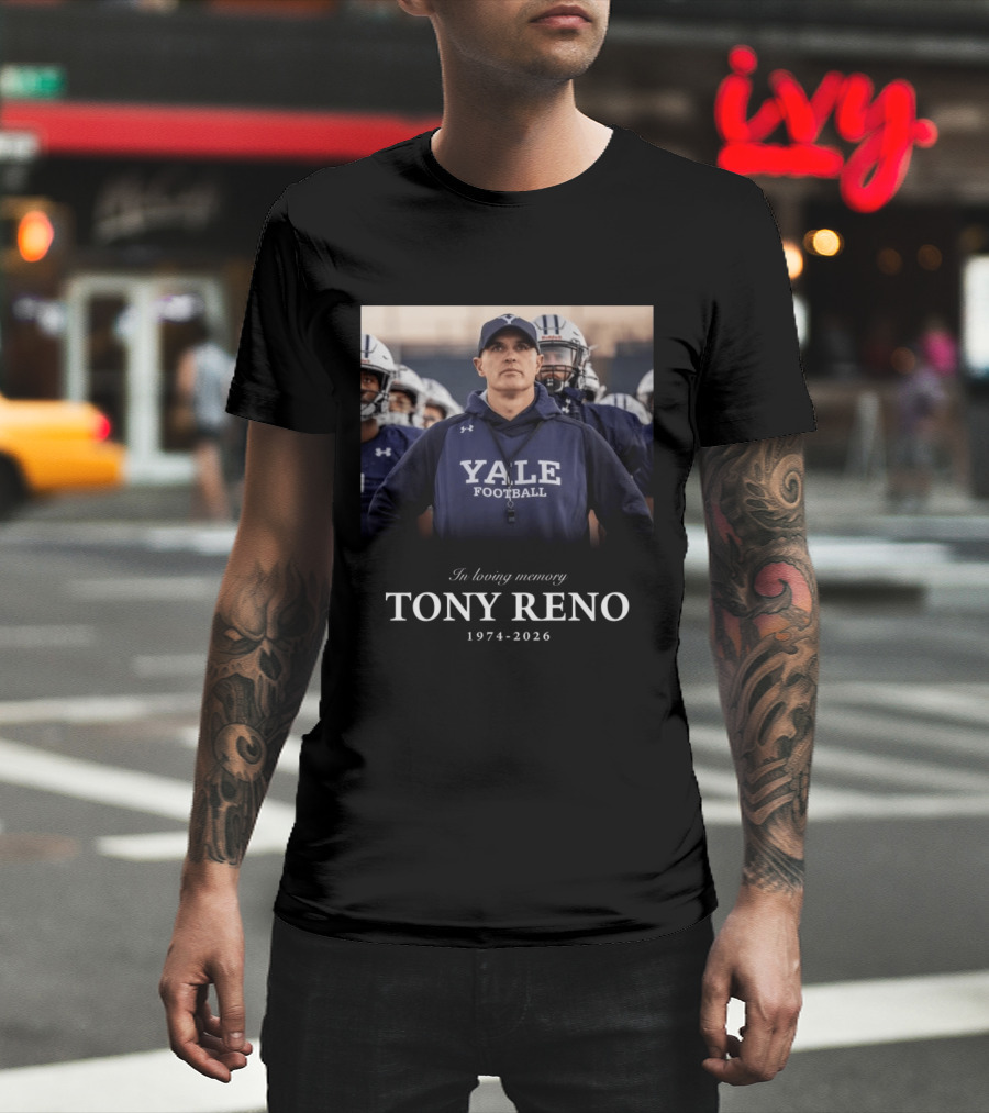 In Loving Memory Yale Football Tony Reno 1974 2026 T-Shirt
