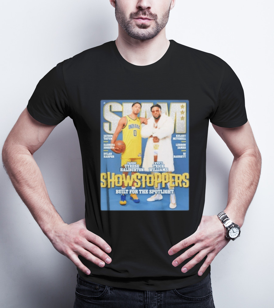Slam Featuring Tyrese Haliburton And Trick Williams Showstoppers Built For The Spotlight T-Shirt