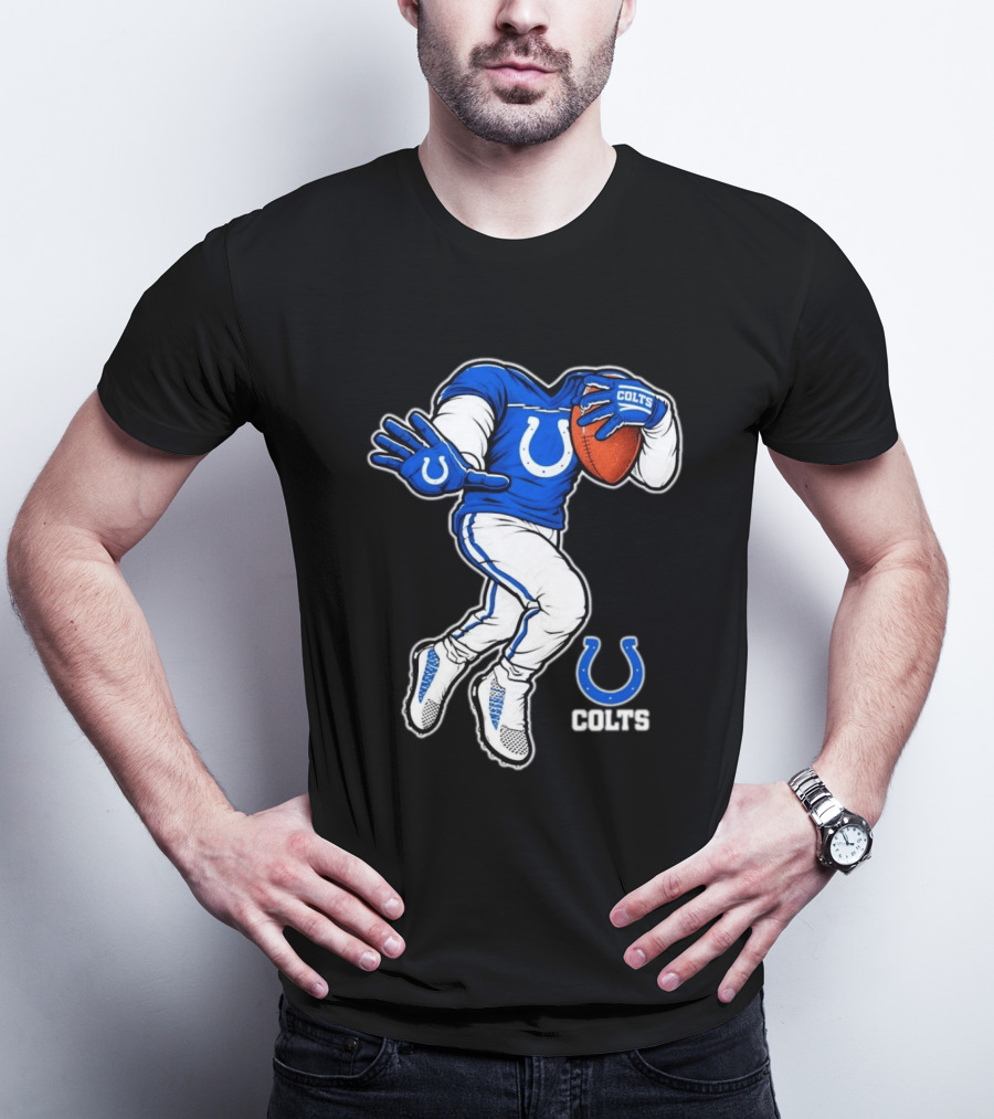 Indianapolis Colts Toddler Yard Rush II Football Player Colts Horseshoe T-Shirt