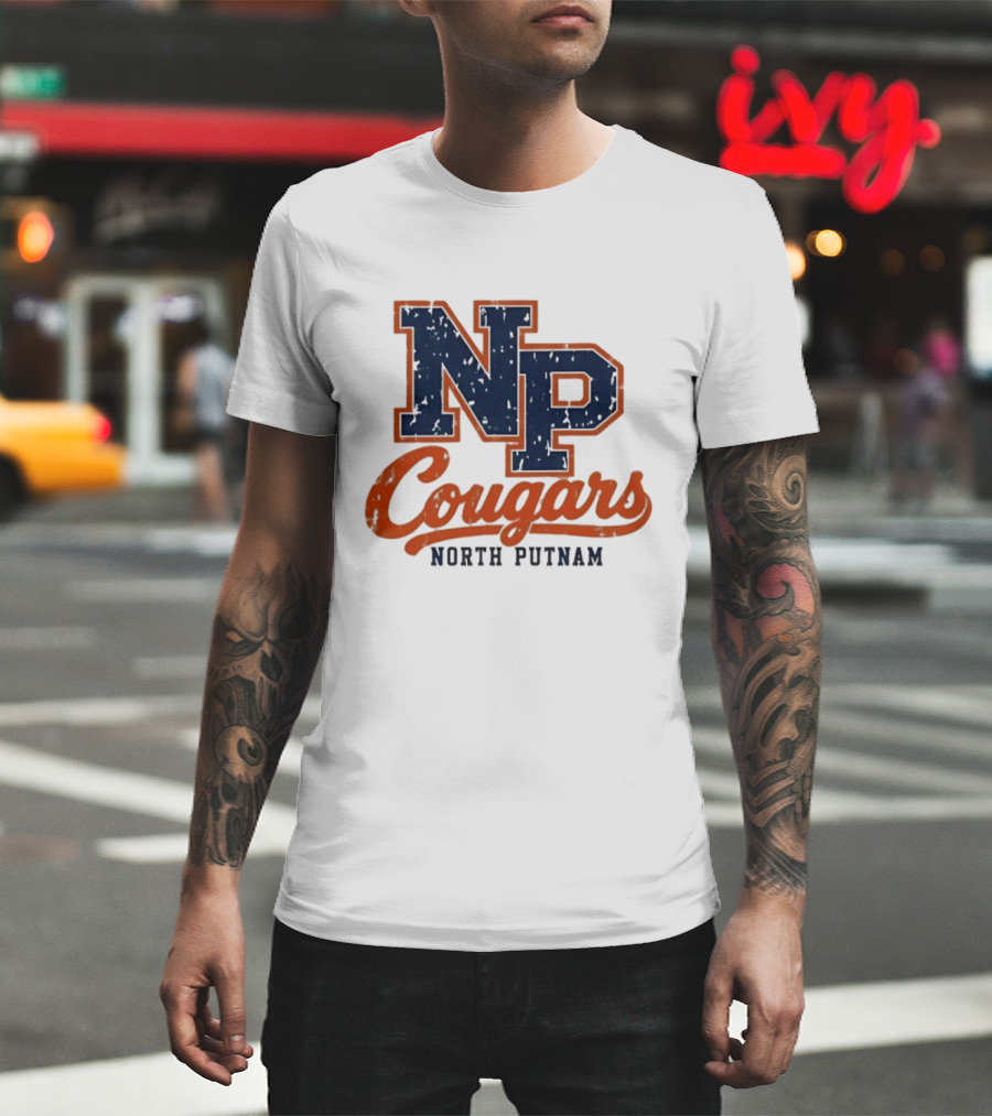 North Putnam Cougars NP Distressed Vintage Sports Team T-Shirt