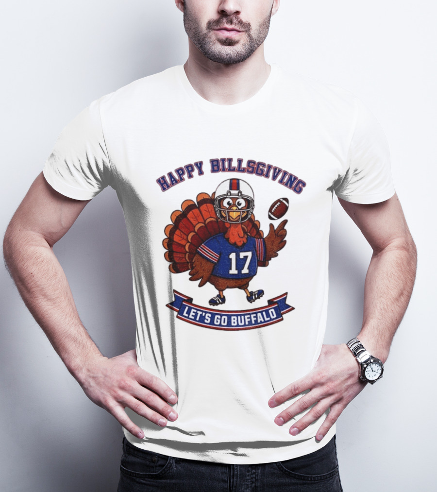 Happy Billsgiving Let's Go Buffalo Turkey 17 Football T-Shirt