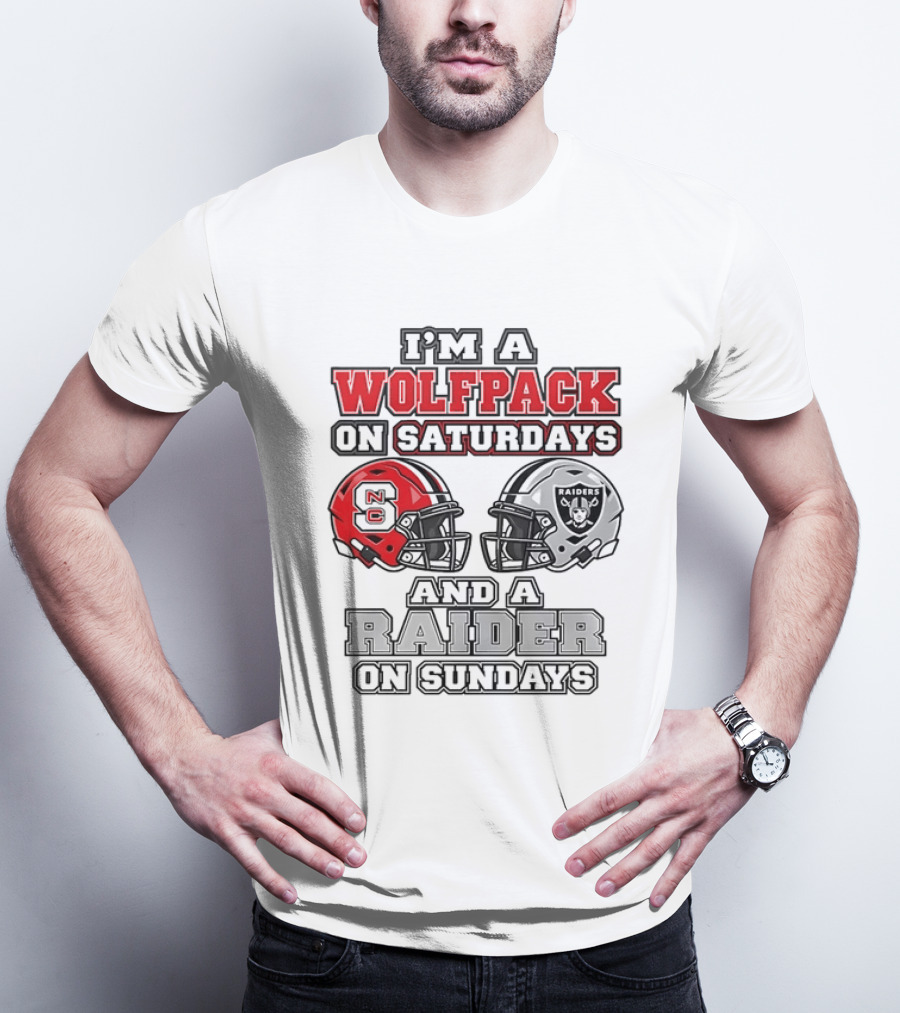 I'm A Wolfpack On Saturdays NC And A Raider On Sundays T-Shirt