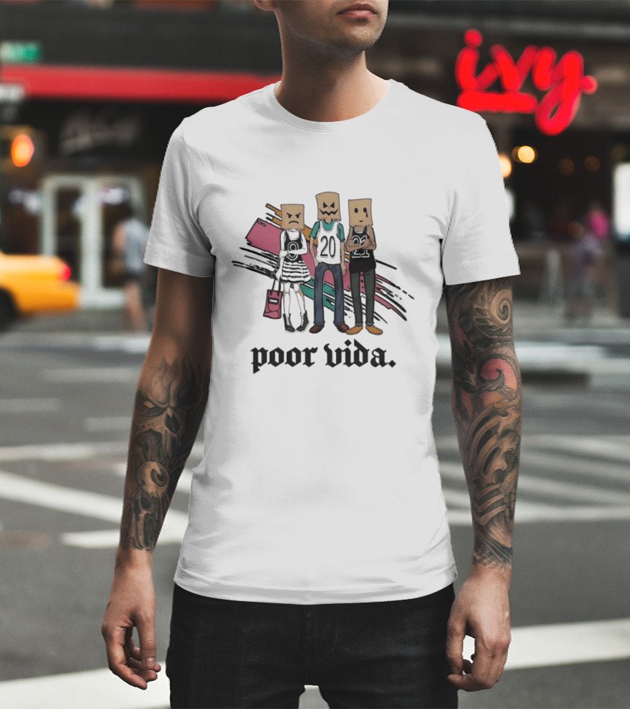 Poor Vida Paper Bag Heads 9 20 21 T-Shirt