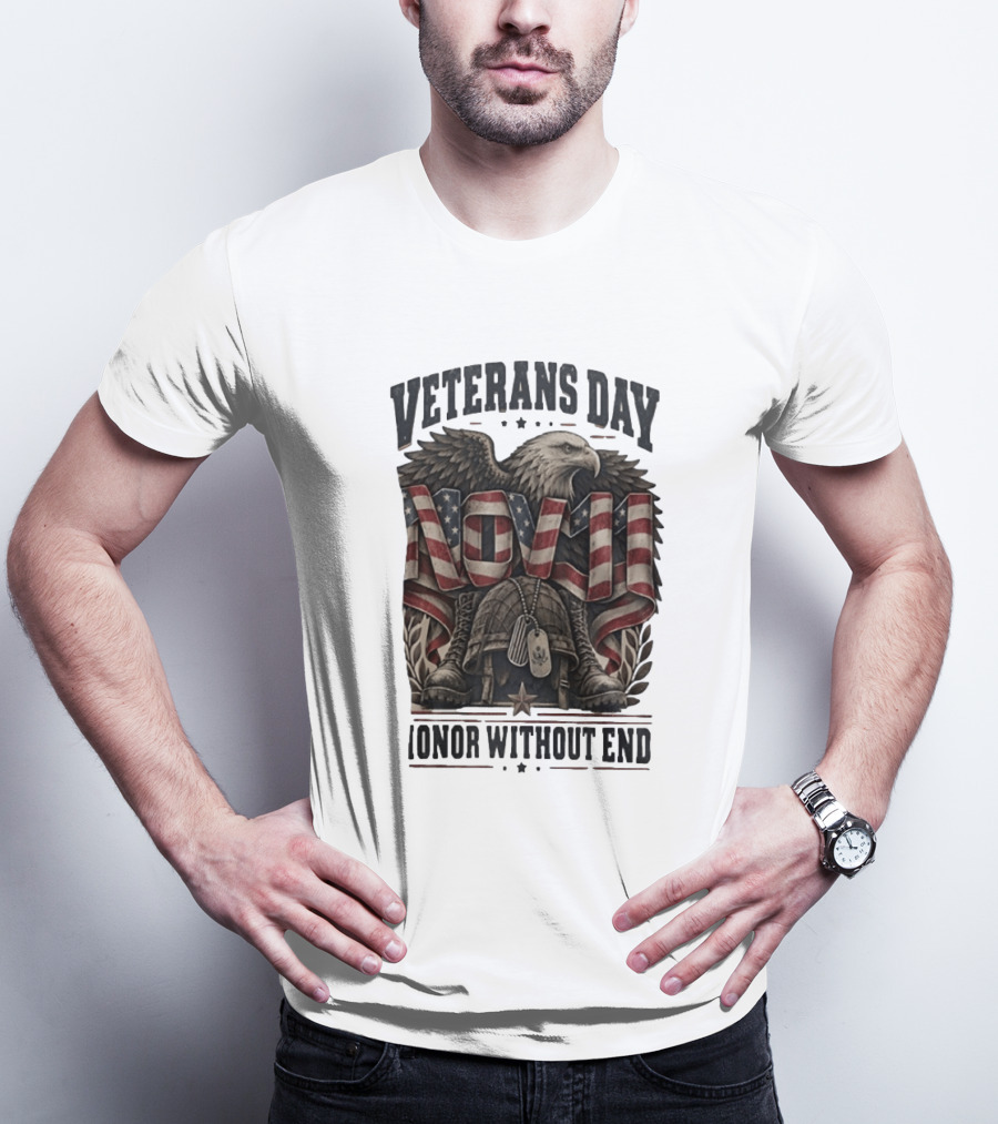 Veterans Day Nov 11 American Eagle Honor Without End T-Shirt