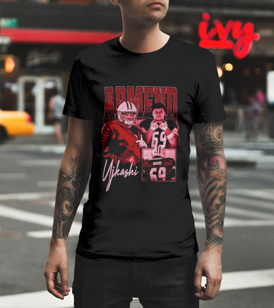 Armend Ujkashi 69 Football Player Athlete Championship Ready Red And Crimson T-Shirt