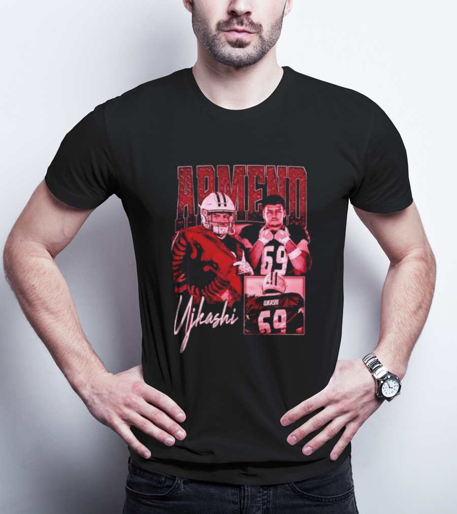 Armend Ujkashi 69 Football Player Athlete Championship Ready Red And Crimson T-Shirt