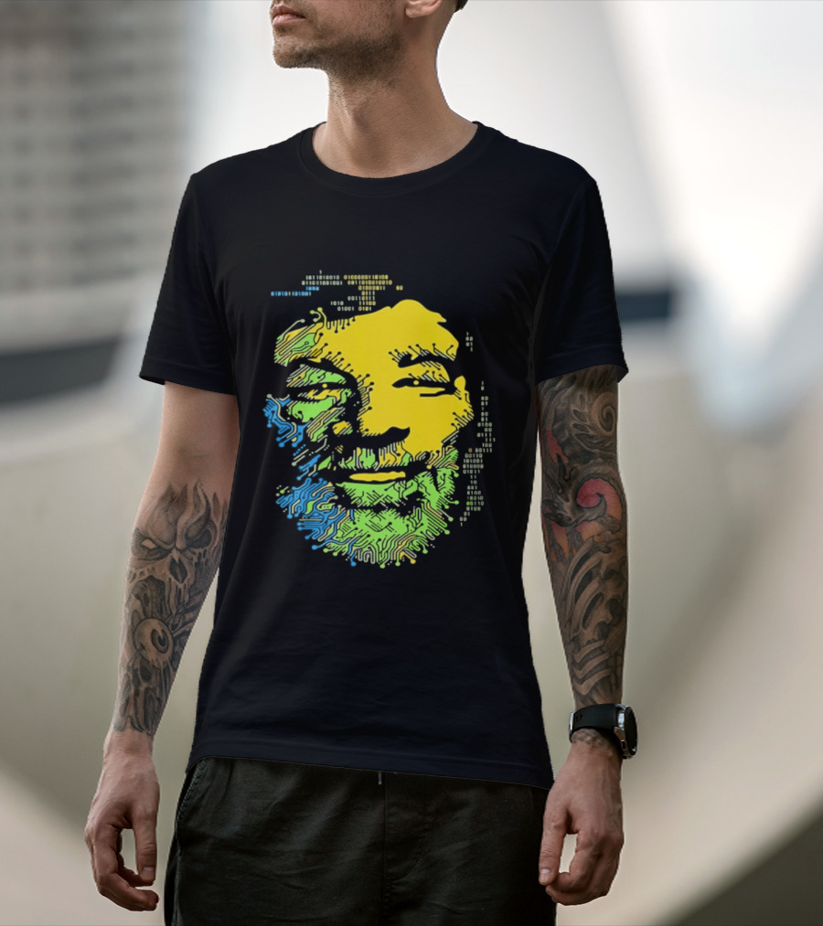 Bob Marley Reggae Circuit Face Yellow Green Blue T-Shirt