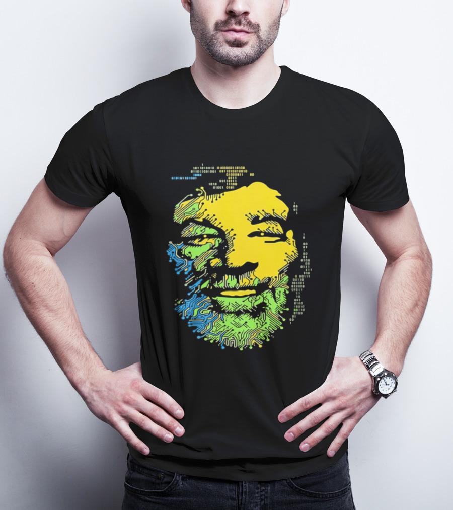 Bob Marley Reggae Circuit Face Yellow Green Blue T-Shirt