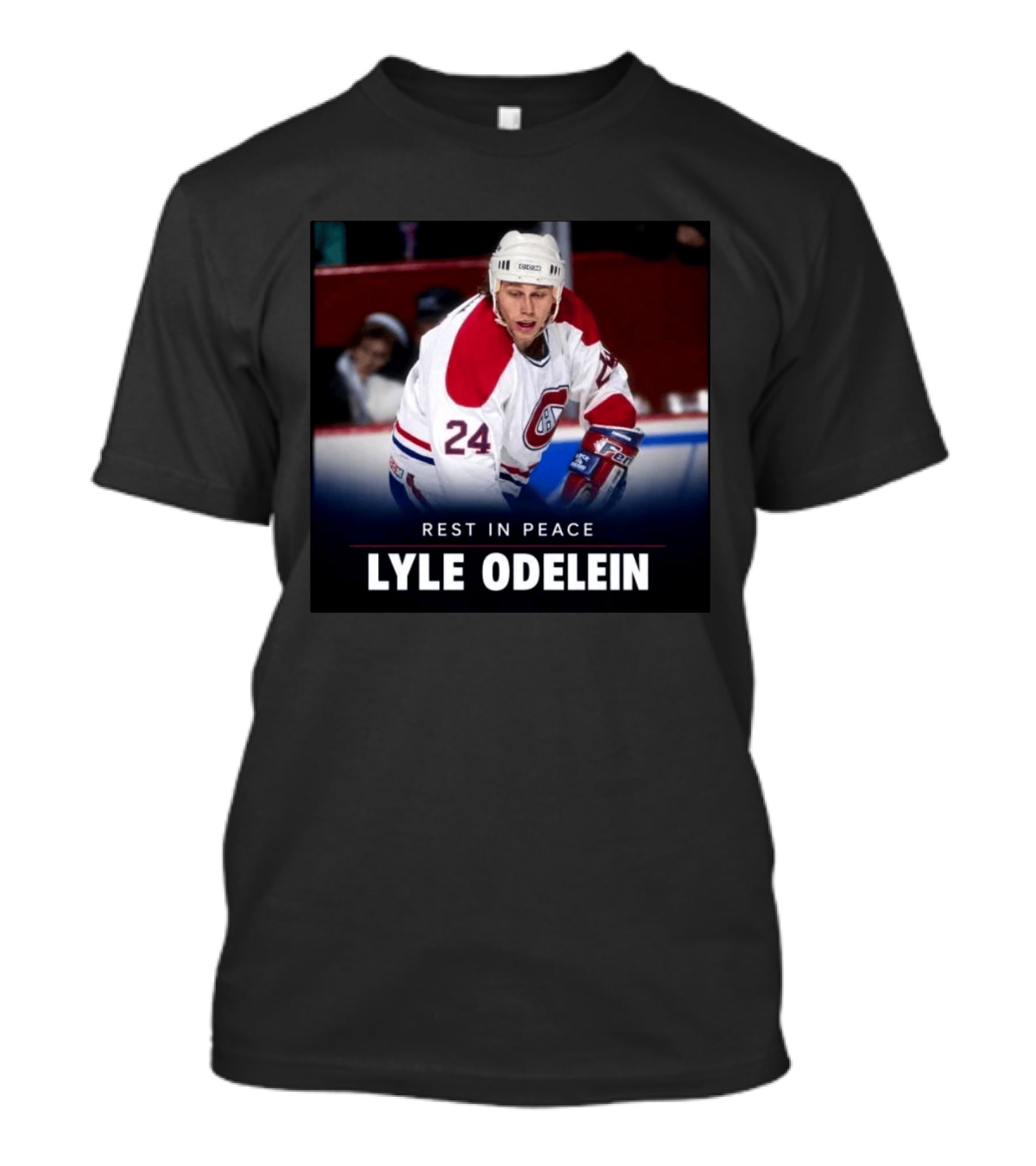 Rest In Peace Lyle Odelein 1968 2026 Montreal Hockey Number 24 T-Shirt