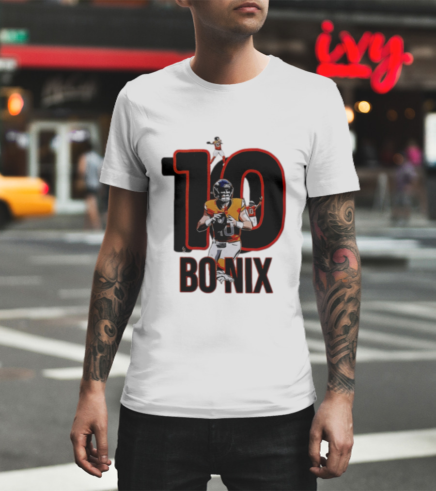 10 Bo Nix Denver Broncos Football Quarterback T-Shirt