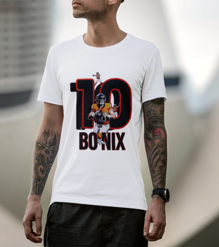 10 Bo Nix Denver Broncos Football Quarterback T-Shirt