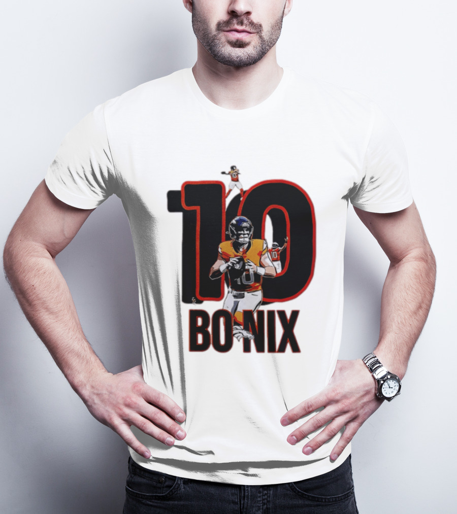 10 Bo Nix Denver Broncos Football Quarterback T-Shirt