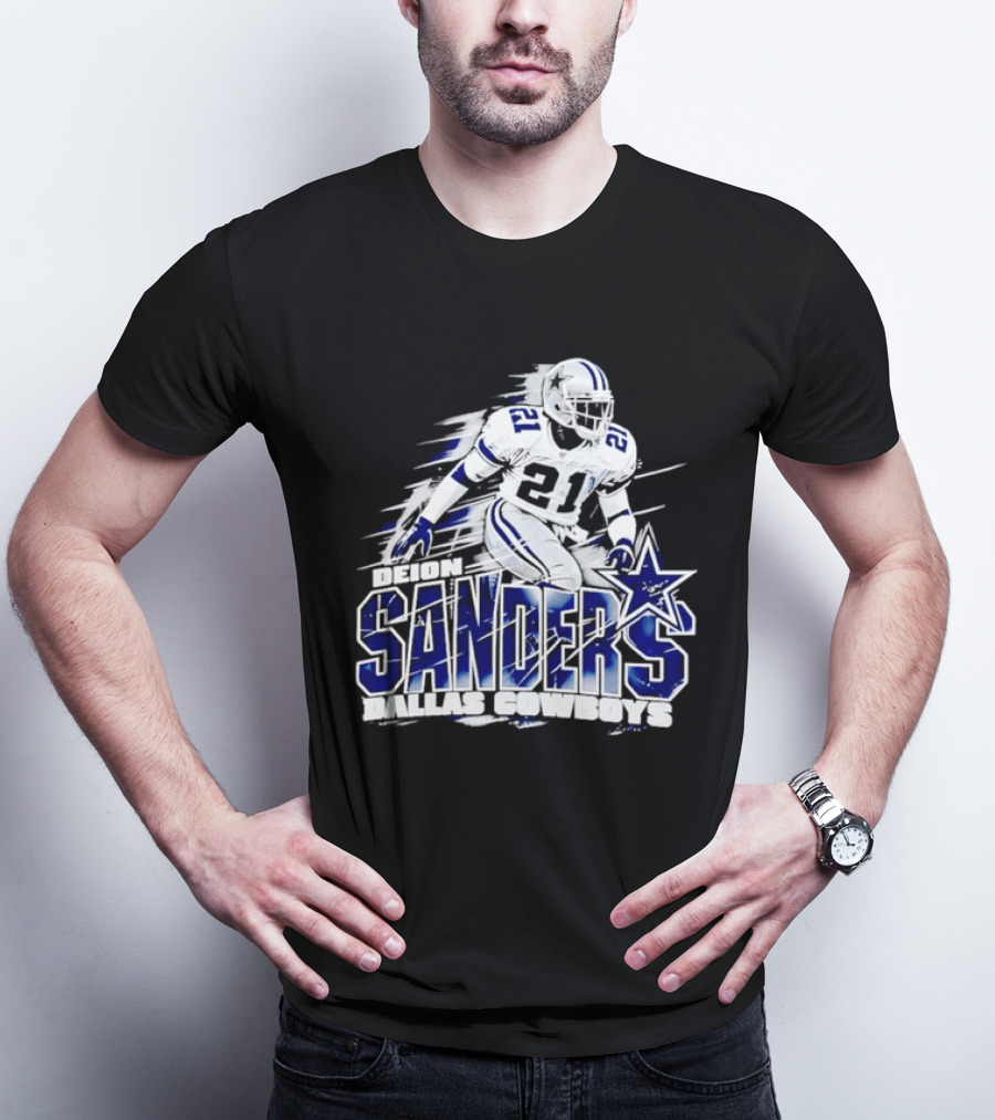 Deion Sanders Dallas Cowboys 21 Star Football Legend T-Shirt