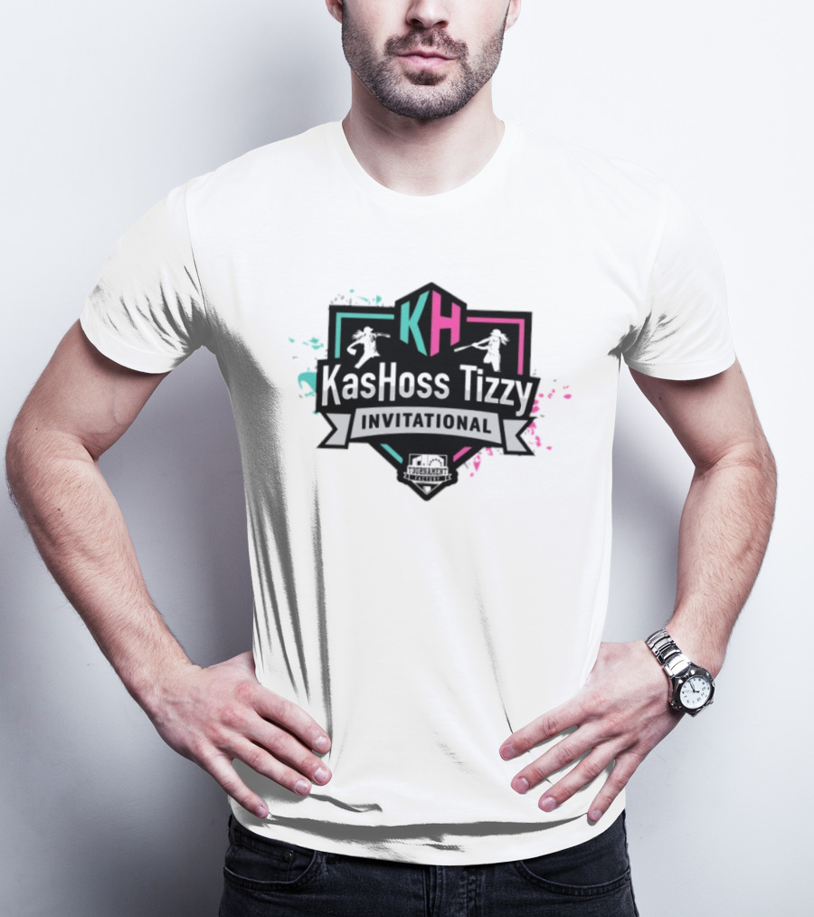 KasHoss Tizzy Invitational Softball Event KH Logo With Colorful Splash T-Shirt