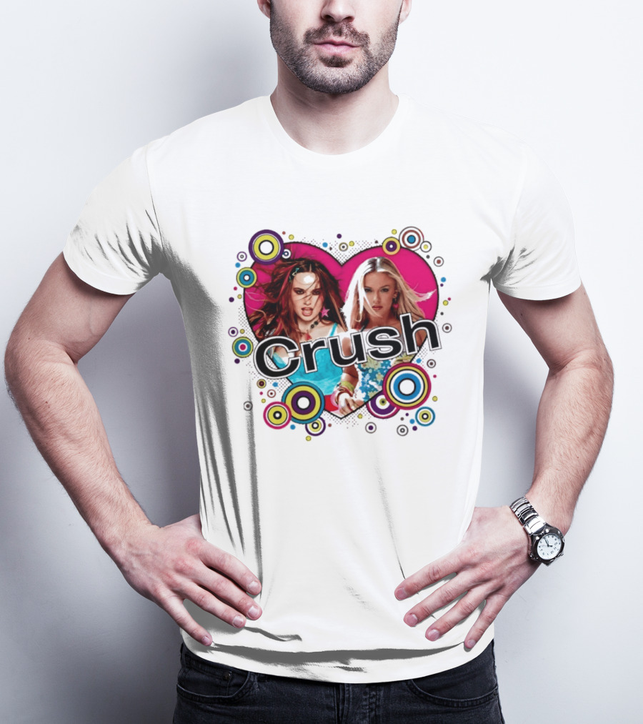 Crush Y2K Aesthetic Heart 2000s Nostalgia Bold Retro Circles T-Shirt