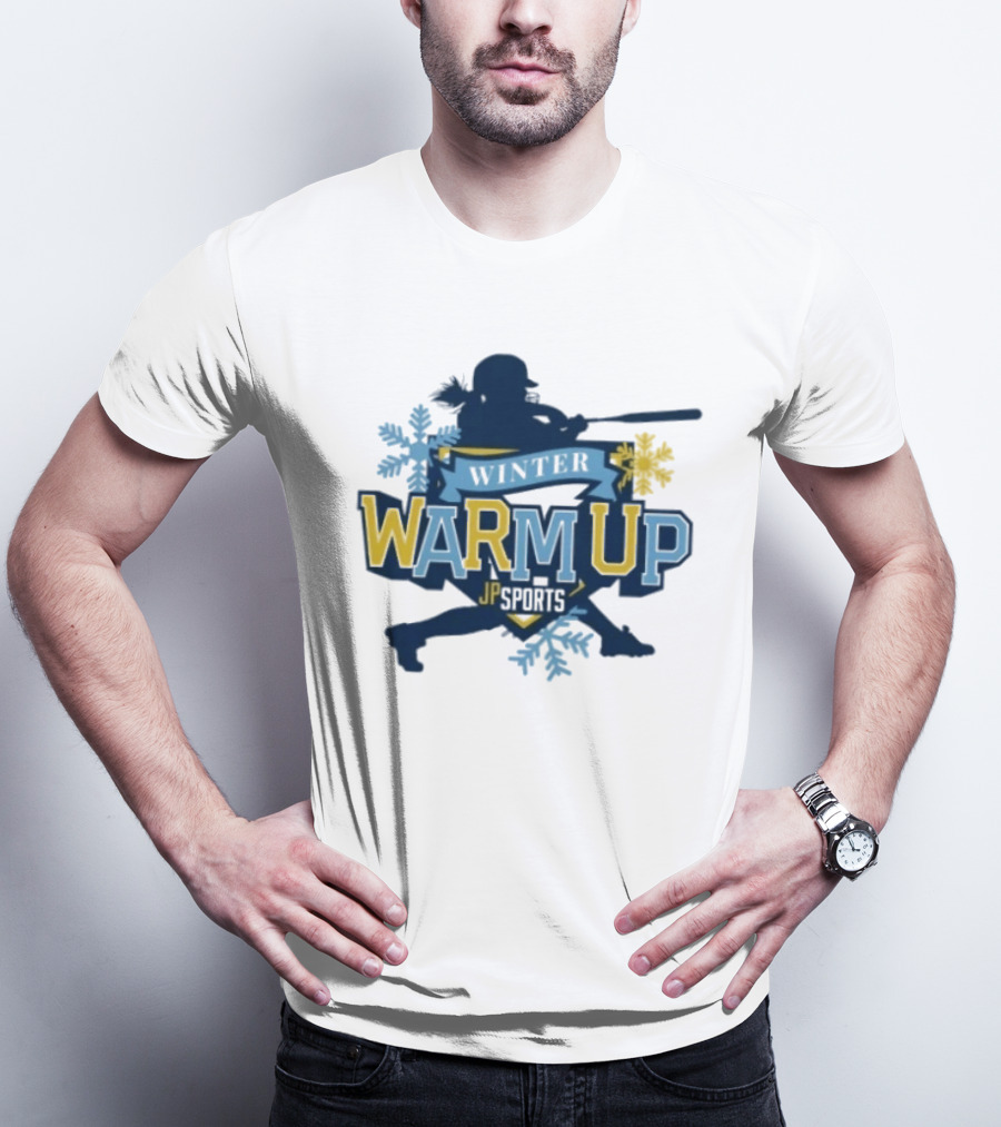 Winter Warm Up JP Sports Softball Snowflakes Batter T-Shirt