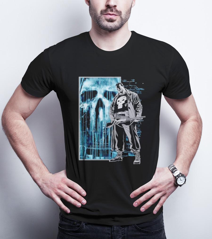 The Punisher Skull Vigilante Trench Coat T-Shirt
