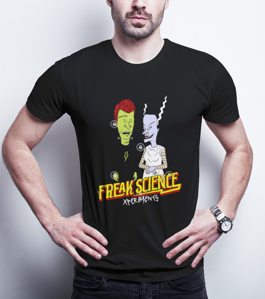 Frankenstein Bride Beavis Butt Head Freak Science Xperiments T-Shirt