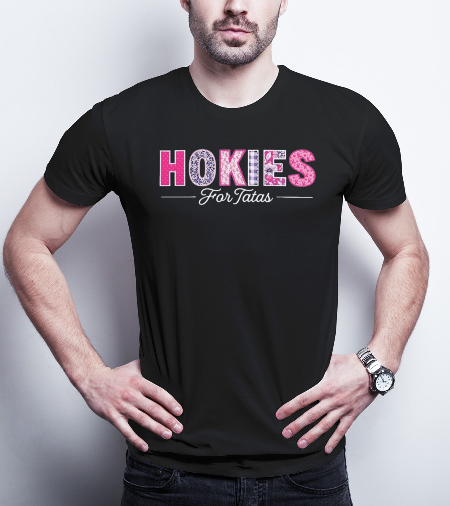 Virginia Tech Hokies For Tatas Breast Cancer Awareness Pink Ribbon T-Shirt