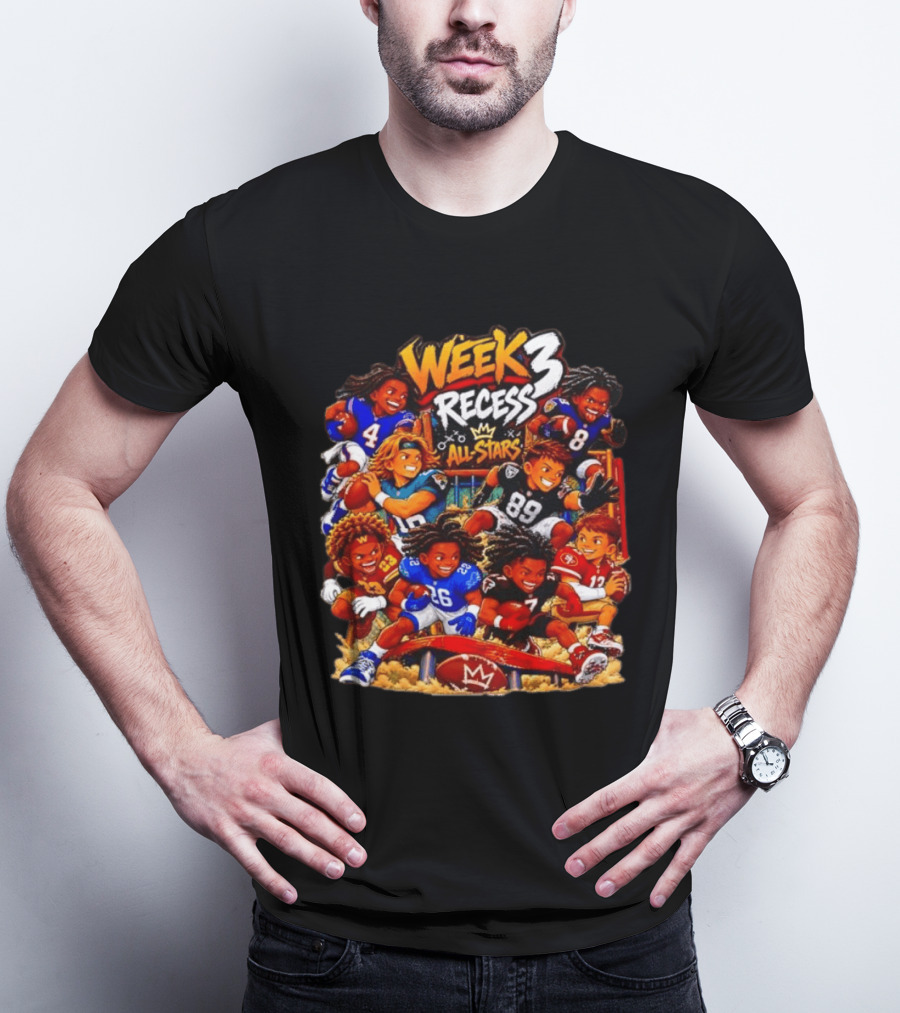 Week 3 Recess All Stars Football Players Chibi NFL T-Shirt