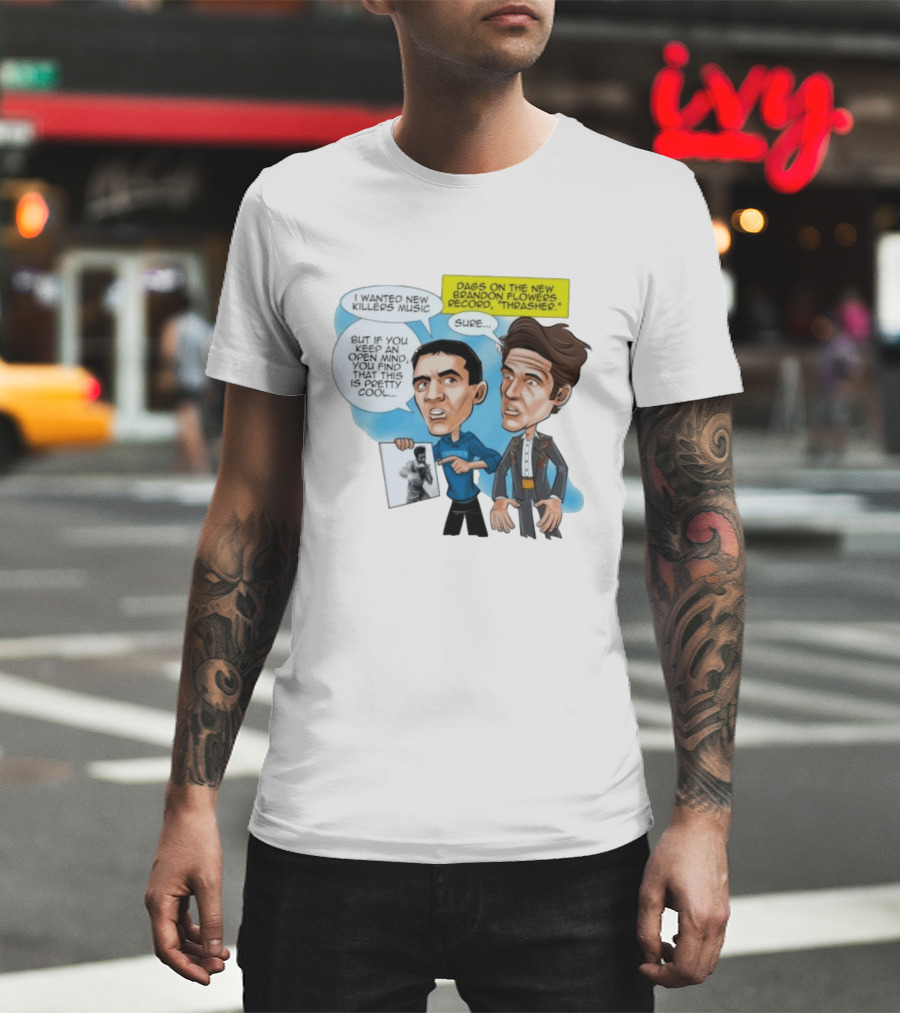 Mark Daigneault Thunder Talks Brandon Flowers Record Thrasher Caricature T-Shirt