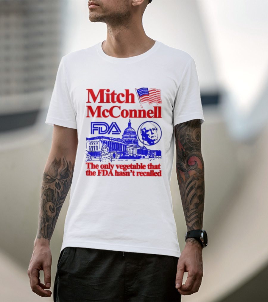Mitch McConnell FDA Capitol Building USA Flag Vegetable Recall T-Shirt