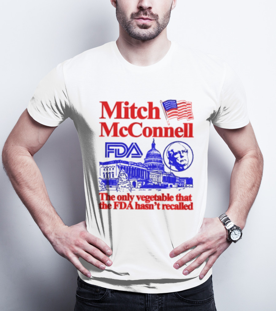Mitch McConnell FDA Capitol Building USA Flag Vegetable Recall T-Shirt
