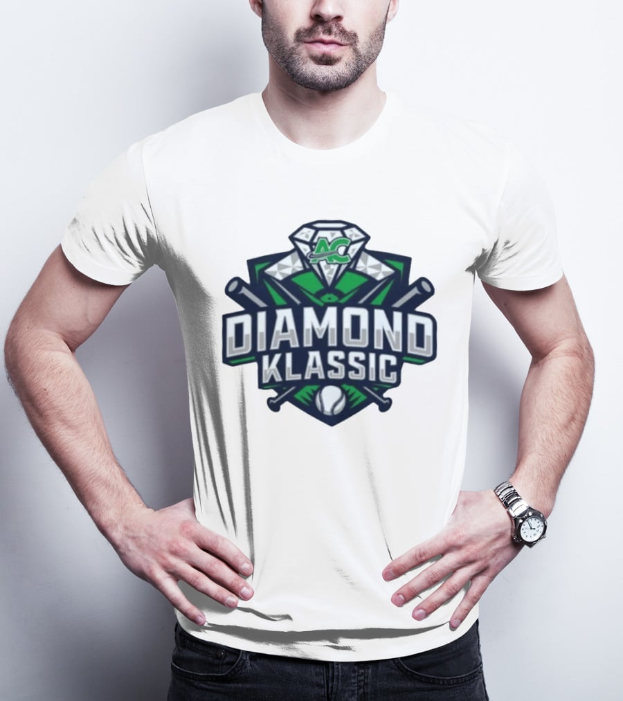 10th Annual ACS Diamond Klassic Softball Event Logo With Crossed Bats And Diamond T-Shirt
