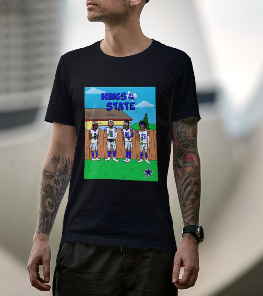 Kings Of The State Ceedee Lamb Dak Prescott Micah Parsons Dallas Cowboys Comic T-Shirt