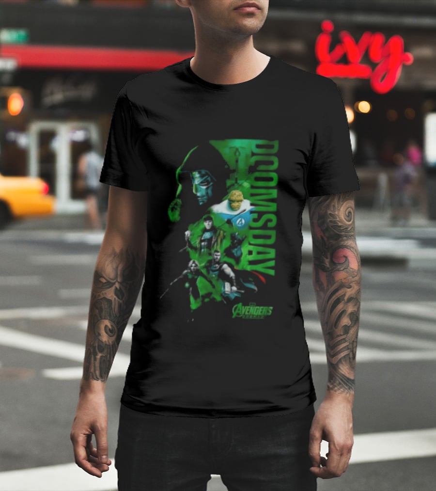 Marvel Studios Doomsday Avengers Assemble Green Toned T-Shirt
