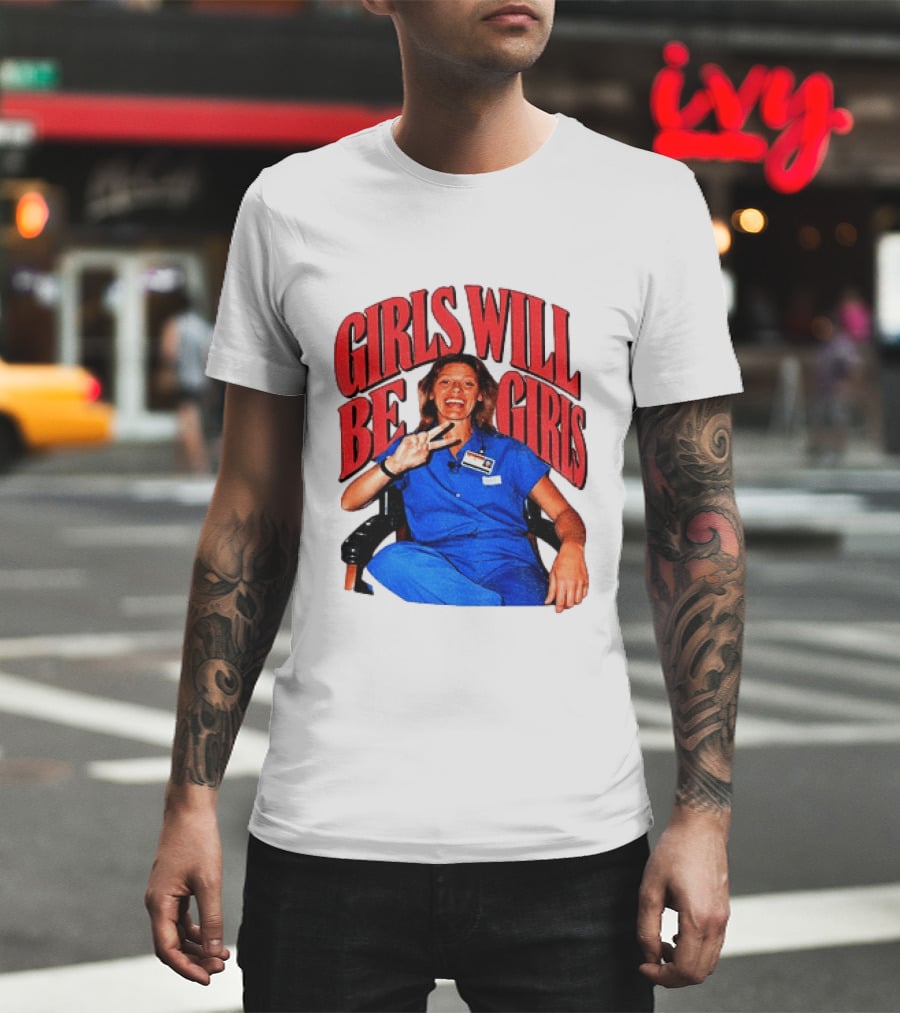 Aileen Wuornos Girls Will Be Girls Peace Sign Blue Outfit T-Shirt