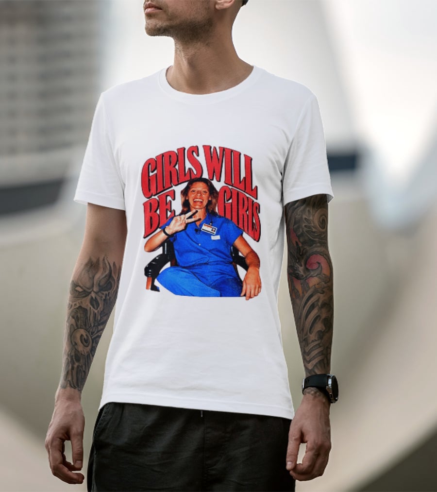 Aileen Wuornos Girls Will Be Girls Peace Sign Blue Outfit T-Shirt