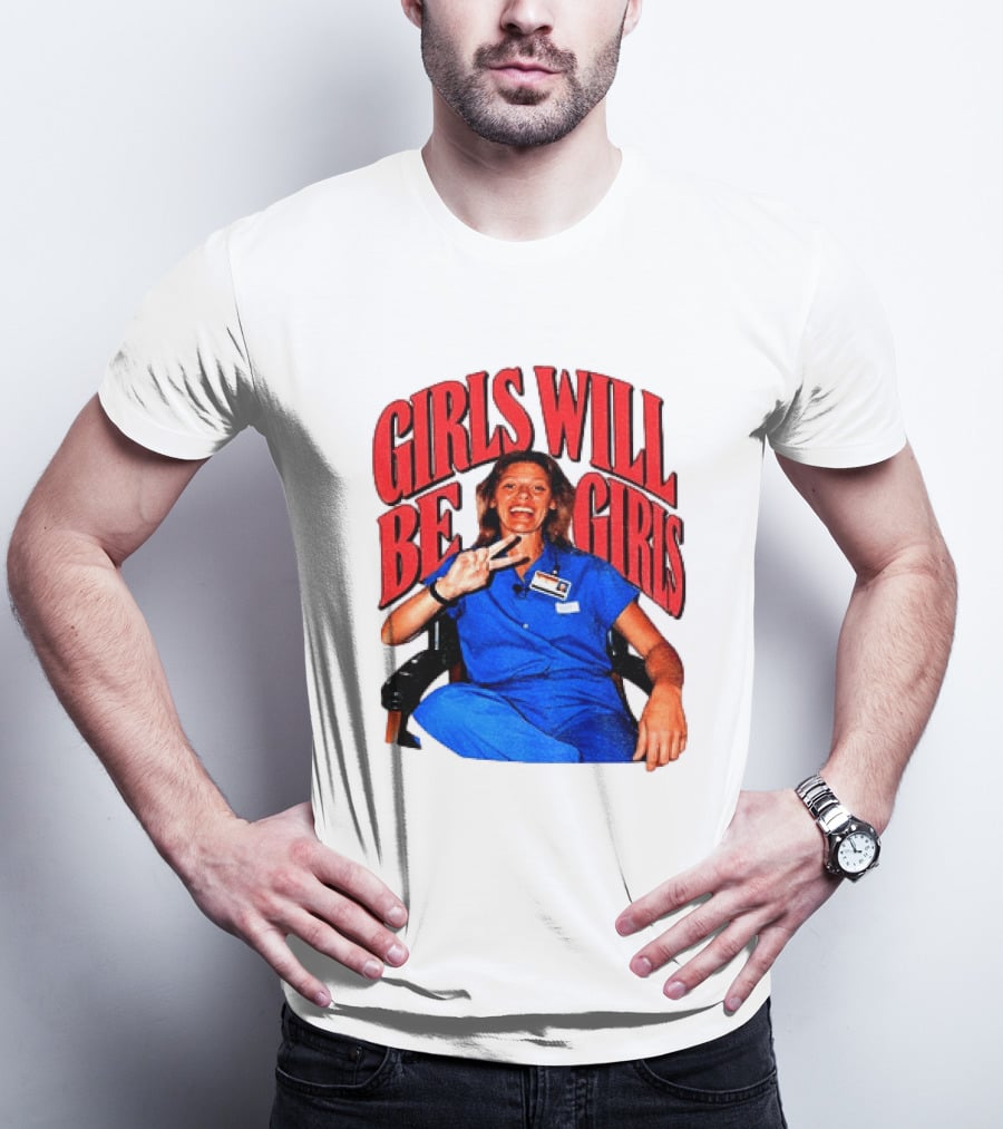 Aileen Wuornos Girls Will Be Girls Peace Sign Blue Outfit T-Shirt