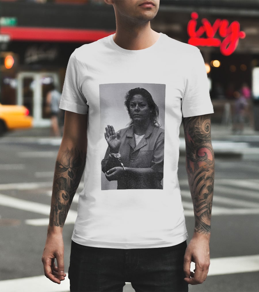Aileen Wuornos True Crime Handcuffed Raised Hand Political Image T-Shirt