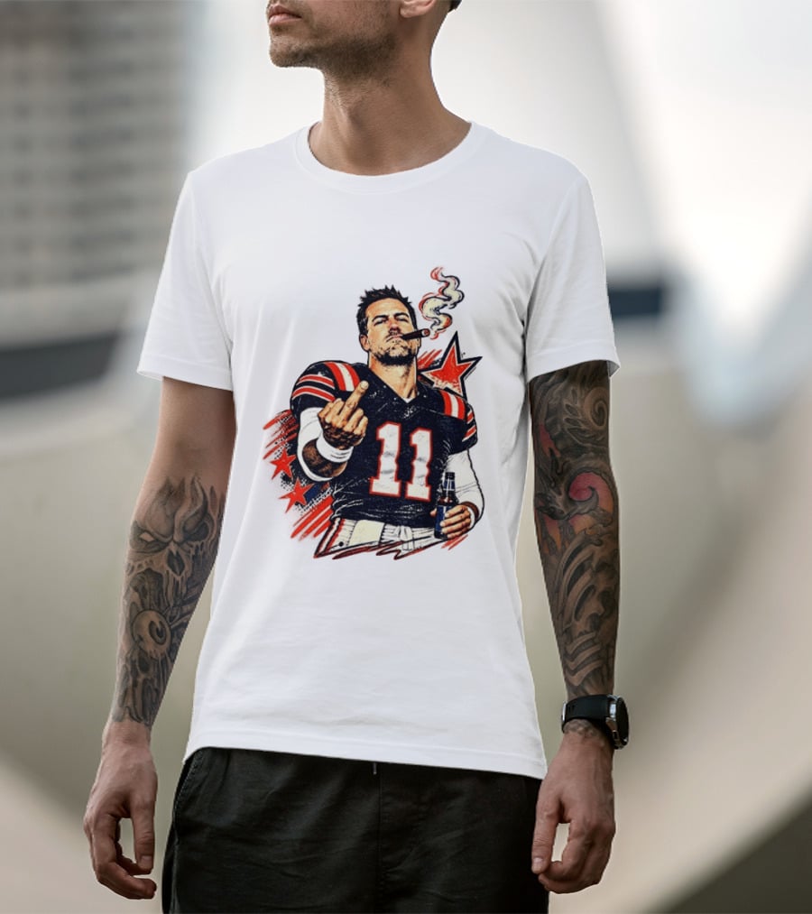 Case Keenum 11 Smoking Cigar Middle Finger Gesture T-Shirt