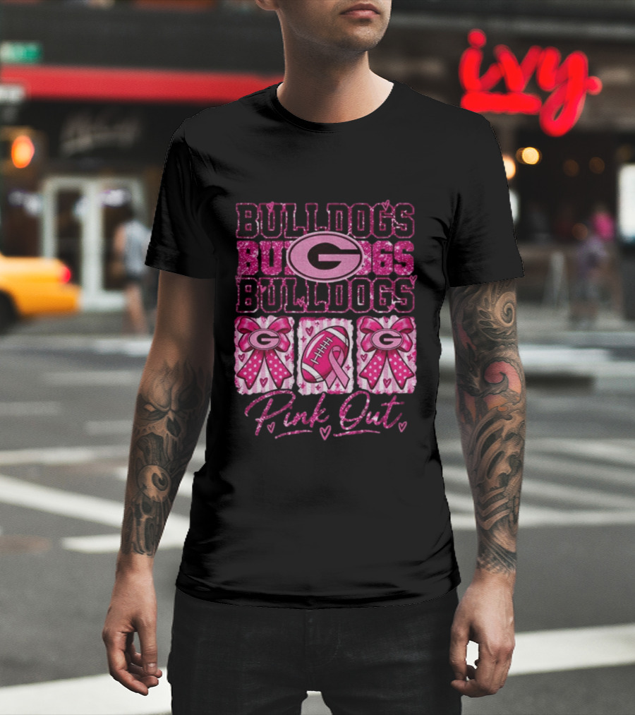 Bulldogs G Pink Out Breast Cancer Awareness Game Day T-Shirt