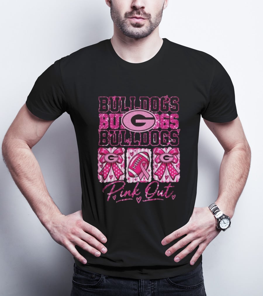 Bulldogs G Pink Out Breast Cancer Awareness Game Day T-Shirt