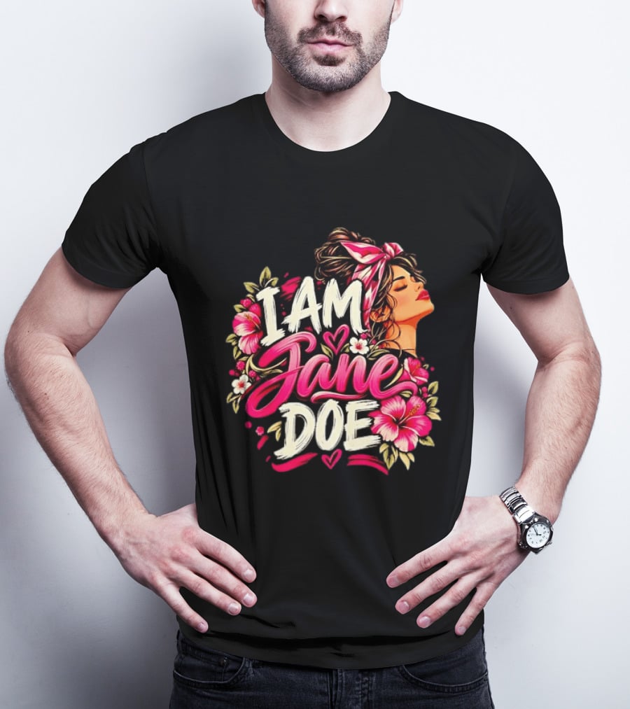 I Am Jane Doe Floral Flowers Woman Empowerment T-Shirt