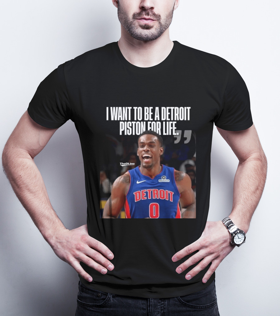 I Want To Be A Detroit Piston For Life Jalen Duren Detroit Basketball T-Shirt