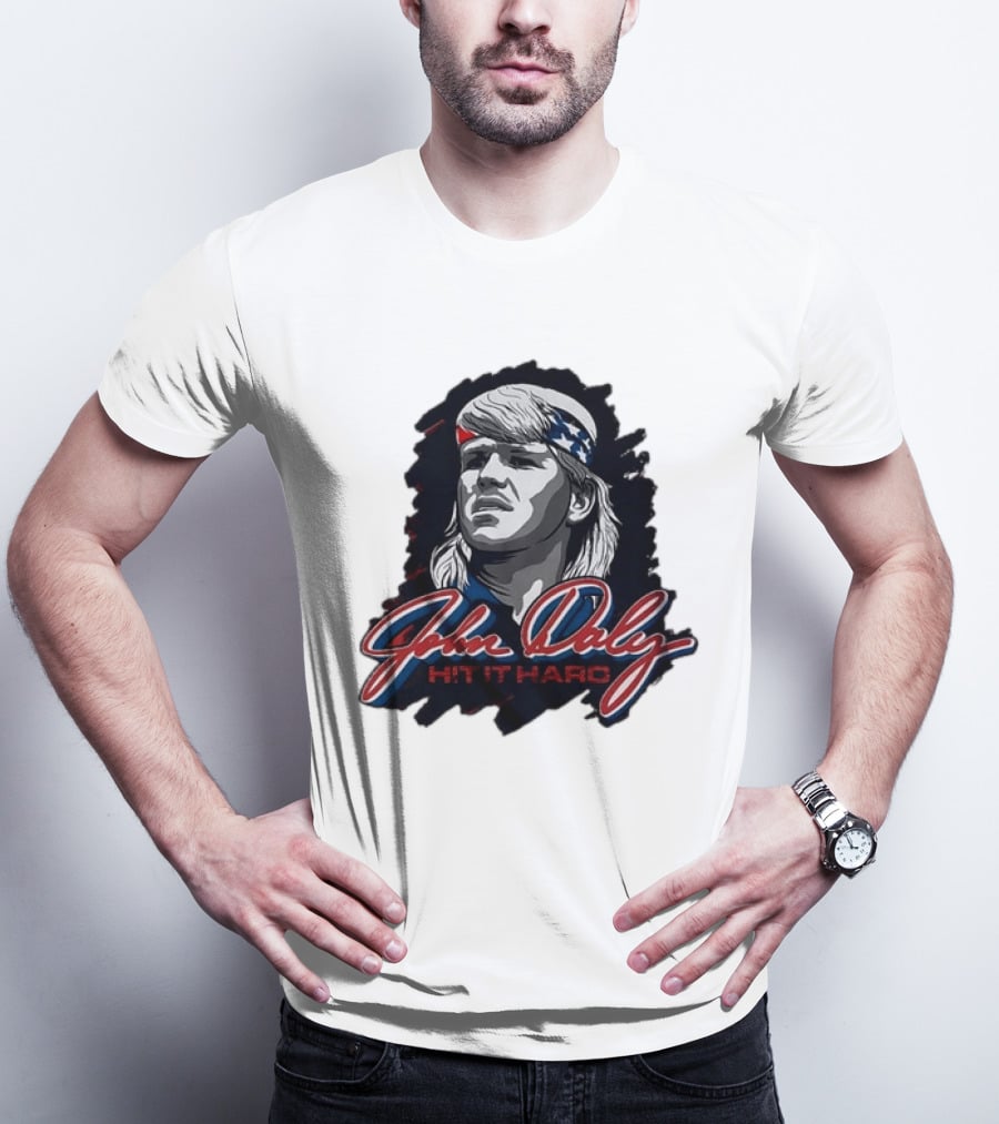 John Daly Hit It Hard Man American Flag Bandana T-Shirt