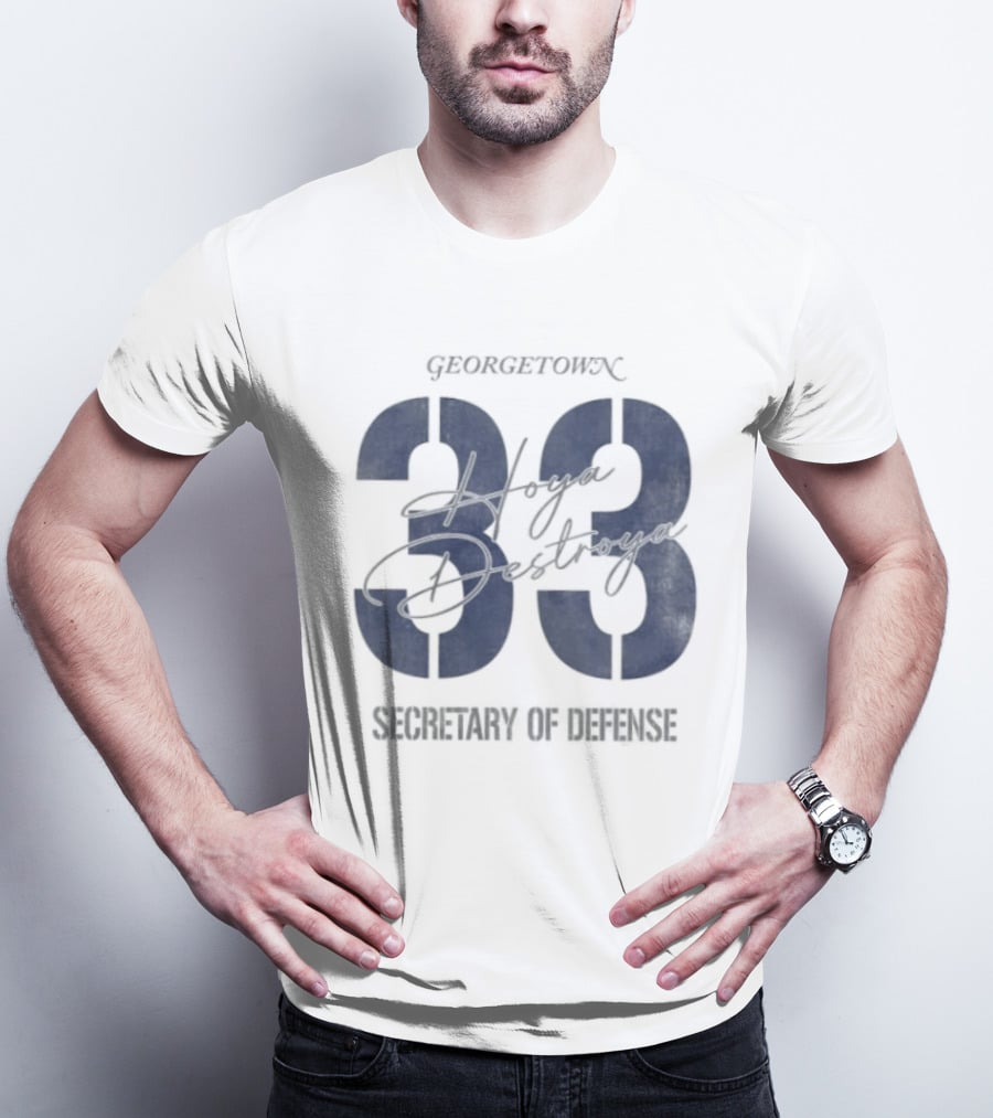 Georgetown 33 Secretary Of Defense Patrick Ewing T-Shirt
