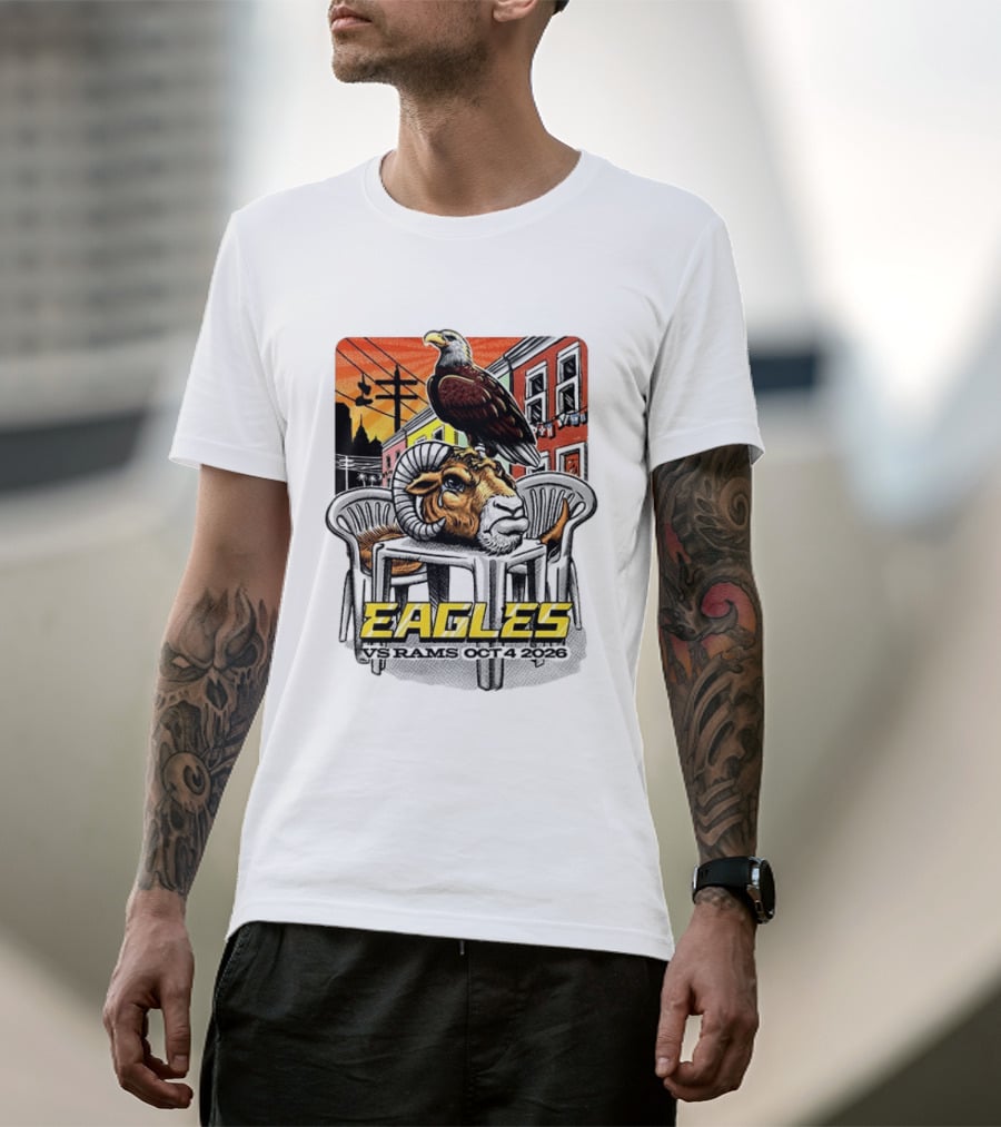 Eagles Vs Rams Oct 4 2026 Philadelphia Skyline T-Shirt