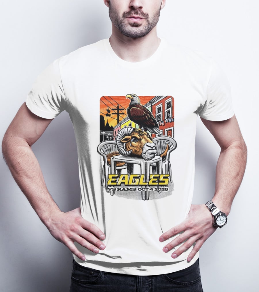 Eagles Vs Rams Oct 4 2026 Philadelphia Skyline T-Shirt