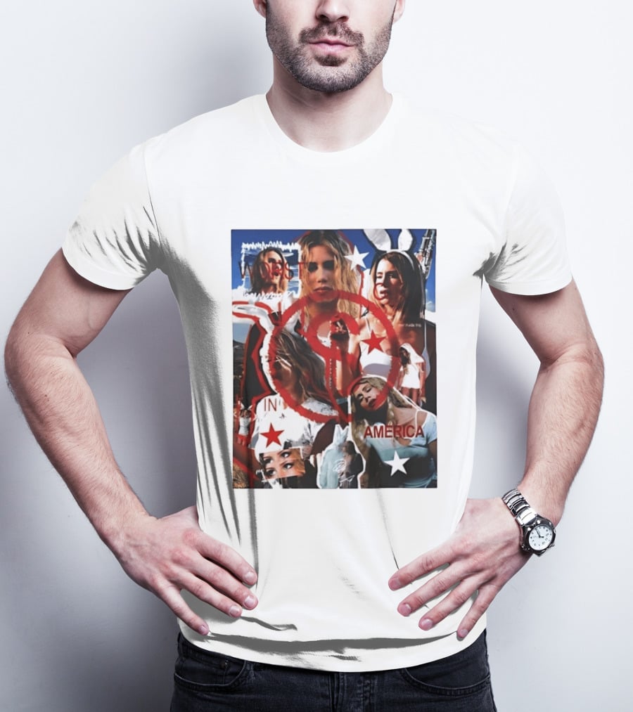 Worst In America Fashion Collage Aesthetic With Stars And Red Circle T-Shirt
