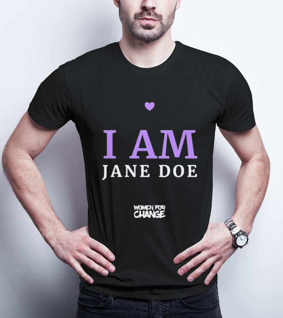 I Am Jane Doe Women For Change Empowerment Purple Heart T-Shirt