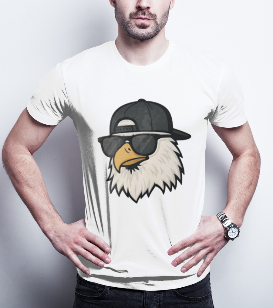 Bald Eagle Cool Sunglasses Hat T-Shirt