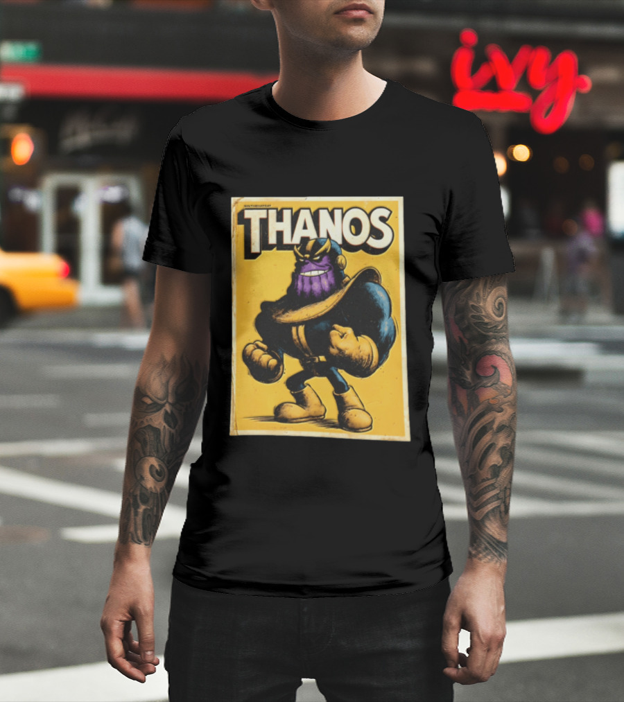 Thanos Marvel Superhero Purple Alien Villain Clenched Fist T-Shirt
